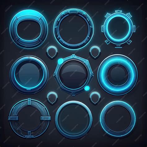 Premium Photo Futuristic Round Frame Game Ai Generated Blue Ui Interface Backg Design