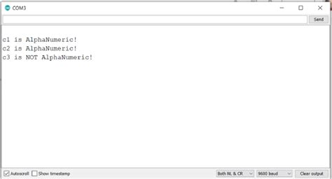 检查字符是否在 Arduino 中是字母数字 技术教程