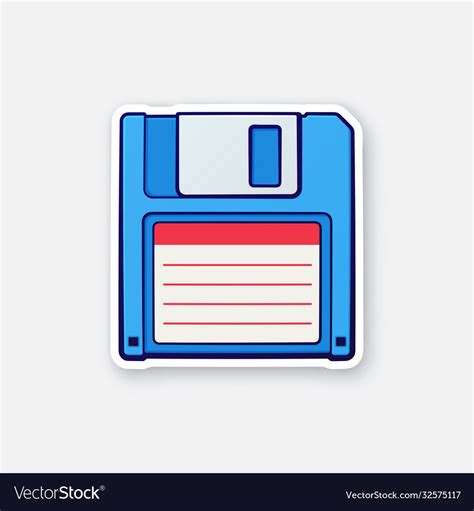 Computer Retro Floppy Disk Royalty Free Vector Image