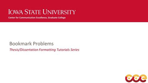 Thesis And Dissertation Tutorial Part 15 Bookmark Problems YouTube