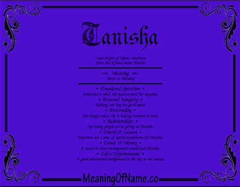 Tanisha Meaning Of Name