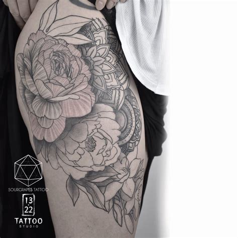 Peony Tattoo Half Sleeve