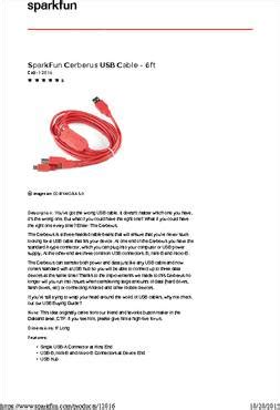 CAB 12016 Datasheet Specifications Family USB Cables Series