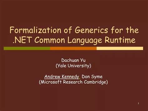 Ppt Formalization Of Generics For The Net Common Language Runtime