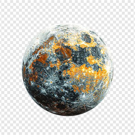 투명 한 배경에 고립 된 수성 행성 프리미엄 Ai 생성 Psd