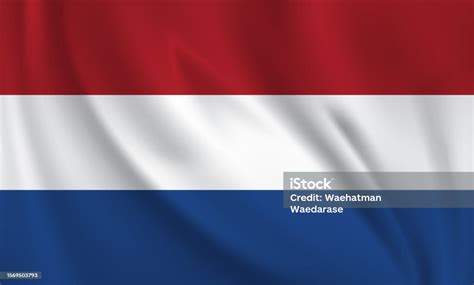 바람에 날리는 네덜란드 국기를 흔들고 있다 전체 페이지 비행 깃발 0명에 대한 스톡 벡터 아트 및 기타 이미지 0명 3차원 형태 가득 찬 Istock