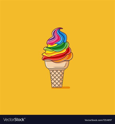 Rainbow Ice Cream Royalty Free Vector Image Vectorstock