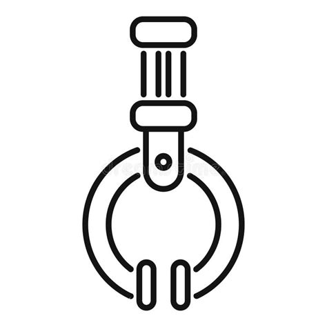 Futuristic Robotic Arm Picking Up Object Line Icon Stock Illustration