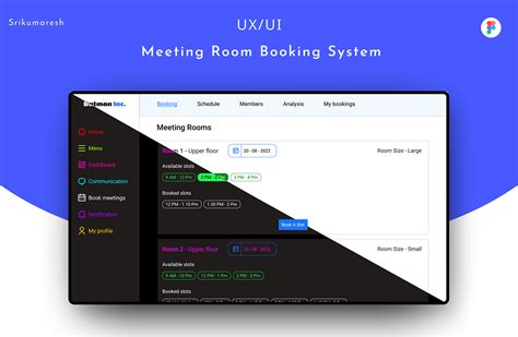 meeting room booking system on behance