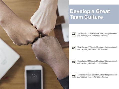 Develop A Great Team Culture Ppt PowerPoint Presentation Summary Brochure