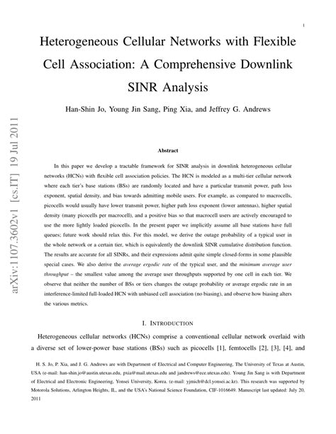 Pdf Heterogeneous Cellular Networks With Flexible Cell Association A Comprehensive Downlink