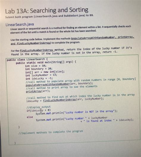 solved lab 13a searching and sorting submit both program
