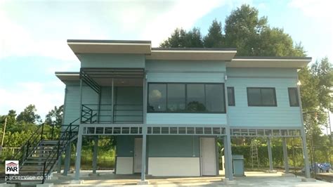 บ้านน็อคดาวน์ทรงโมเดิร์น 2 ชั้น รุ่น M20 ติดตั้งที่ จ นครนายก Parhome