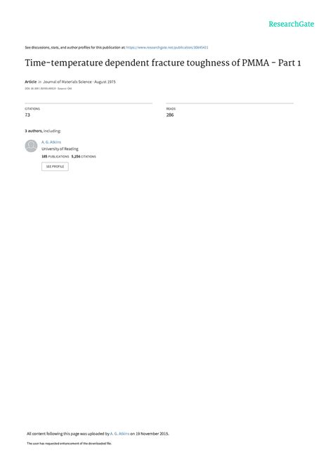 Time Temperature Dependent Fracture Toughness Of P See Discussions Stats And Author Profiles