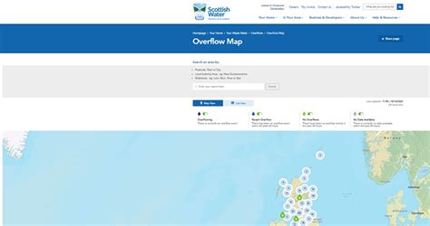 near real time overflow map scottish water