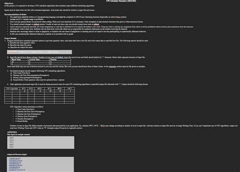 Solved Write In C Programing Cpu Scheduler Simulator