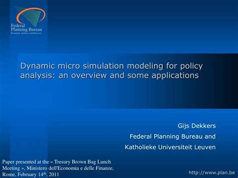 Ppt Dynamic Micro Simulation Modeling For Policy Analysis An