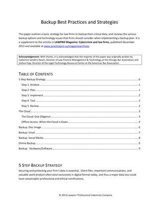 Backup Best Practices And Strategies PDF Data Storage And Warehousing Computing