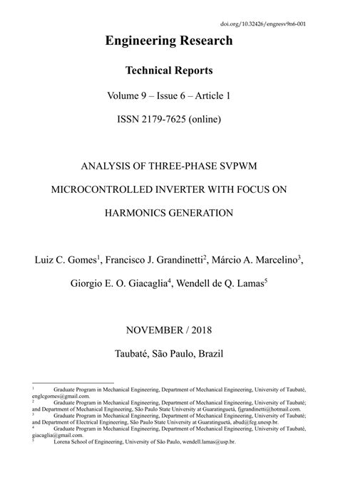 Pdf Analysis Of Three Phase Svpwm Microcontrolled Inverter With Focus