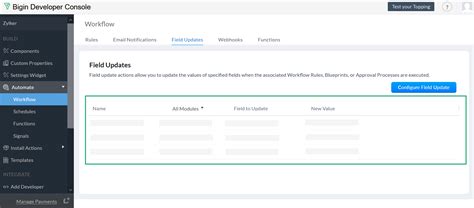 Field Updates Online Help Bigin