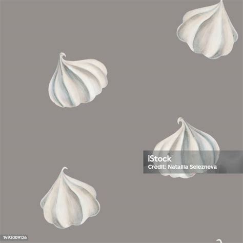 머랭이 있는 수채화 무늬 하얀 고립된 배경에 달콤한 그림을 그리는 손 디자이너 메뉴 상점 거짓말 탐지기 바 비스트로 레스토랑 엽서 포장지 표지 포스터 및 직물용 가벼운에