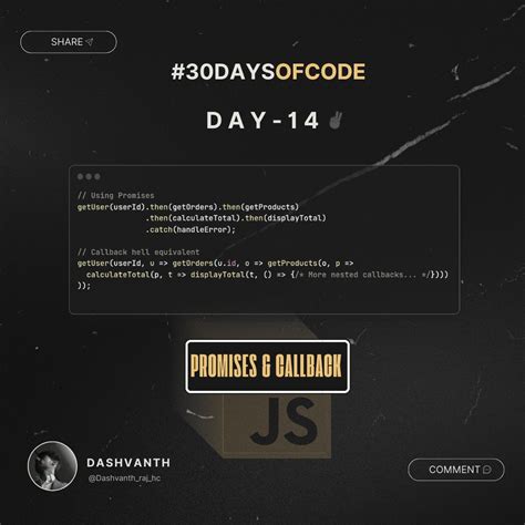 Dashvanth Raj Hc On Linkedin 30daysofcode Domexploration Promises Callbackhell Codingjourney