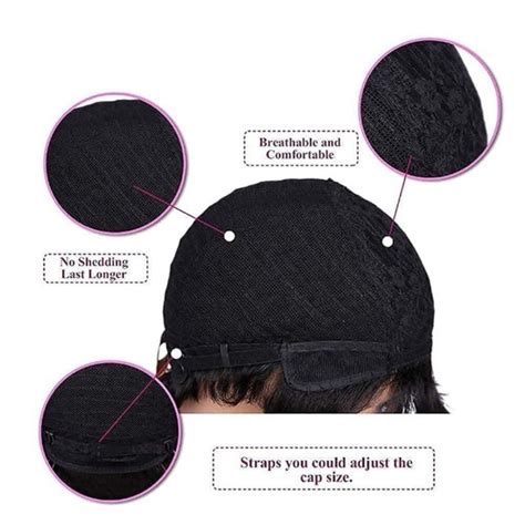 Accessories Short Human Hair Wigs With Bangs Short Layered Pixie Wigs