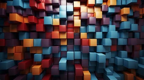 Premium Ai Image Overlapping Colored Blocks