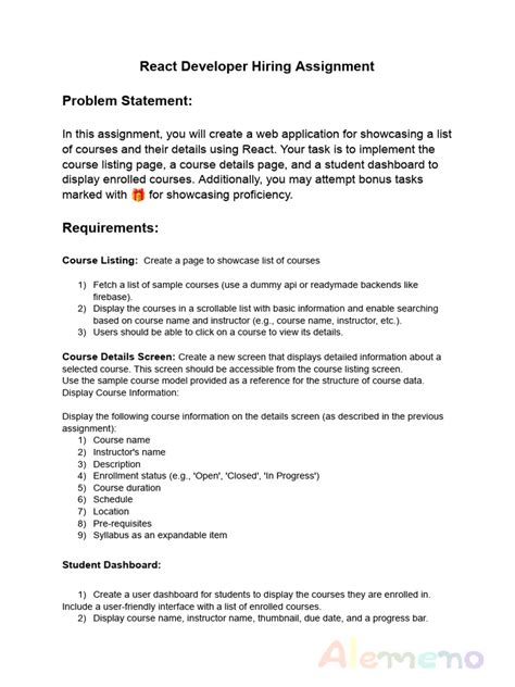 React Developer Hiring Assignment Pdf System Software Information Technology