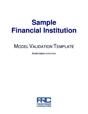 Fillable Online MODEL VALIDATION TEMPLATE Fax Email Print PdfFiller