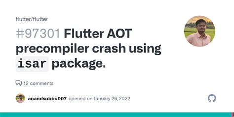 Flutter AOT Precompiler Crash Using Isar Package Issue 97301