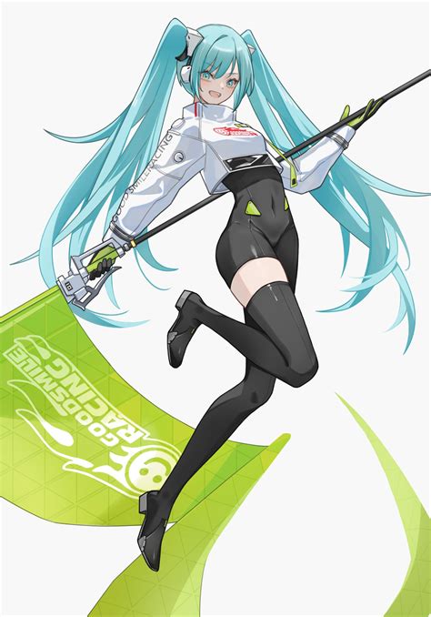 Hatsune Miku Racing Miku And Racing Miku Vocaloid And 1 More Drawn