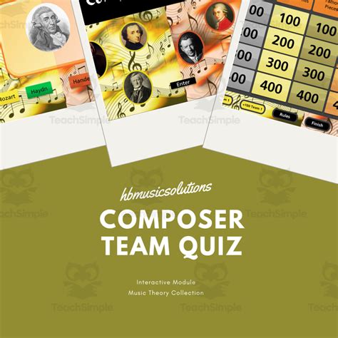 Composer Team Quiz By Teach Simple