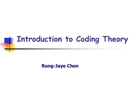 Ppt Introduction To Coding Theory Powerpoint Presentation Free