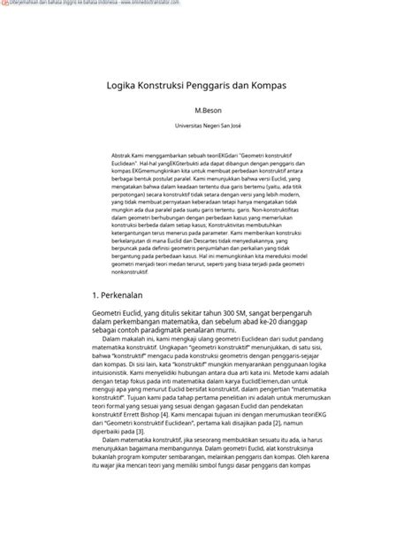 Logic Of Ruler And Compass Constructions 1 En Id Pdf