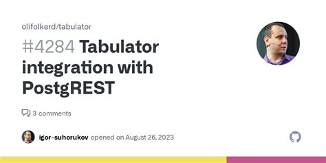 Tabulator Integration With Postgrest · Issue 4284 · Olifolkerd