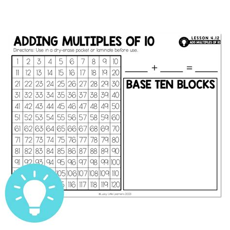 Lucky To Learn Math 1st Grade Lesson 412 Add Multiples Of Ten