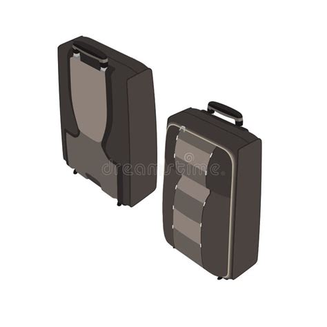 Bag Illustration Object Flat 3d Isometric High Quality Suitcase On Wheels Object Stock Vector