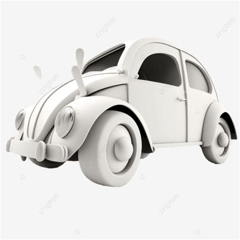 3d Cartoon Car Pure White Stereo Car Clipart Cartoon Clipart 3d