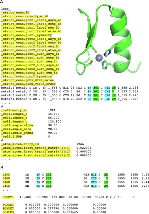 A Partial PDBx MmCIF File For PDB ID 1ZAA 31 N B Every Data Value