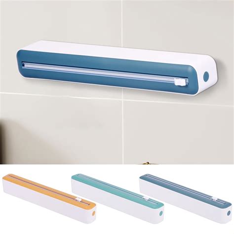 Djapwpx 3pcs Plastic Wrap Dispenser With Slide Cutter Practical Food