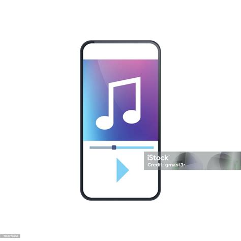 음악 플레이어 응용 프로그램 인터페이스 스마트 폰 화면 모바일 응용 프로그램 흰색 배경 플랫 Mp3 플레이어에 대한 스톡 벡터