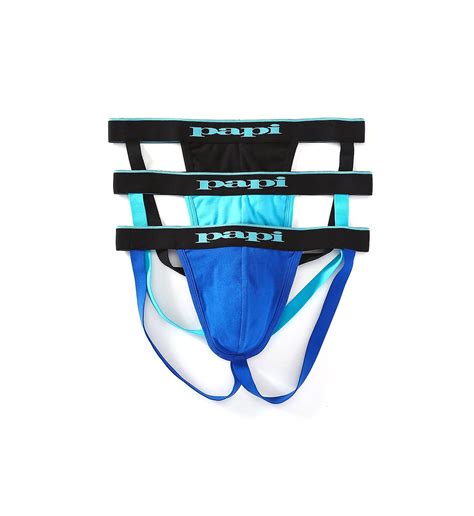 Papi Mens Cotton Stretch Jock Strap 3 Pack Of Thong