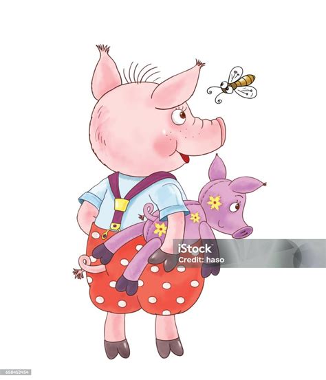 세 마리의 작은 돼지 동화 색칠하기 페이지 귀엽고 재미있는 만화 캐릭터 0명에 대한 스톡 벡터 아트 및 기타 이미지 0명 귀여운 그림책 Istock