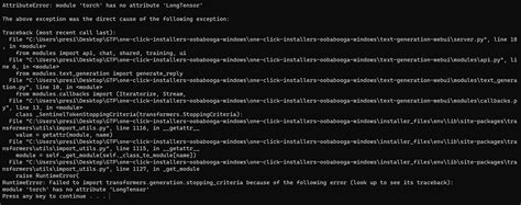 Module Torch Has No Attribute LongTensor Issue Oobabooga Text Generation Webui GitHub