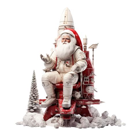 Christmas Santa Claus Sitting On A Space Rocket On Christmas Eve Cute Space Space Poster