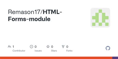 GitHub Remason HTML Forms Module