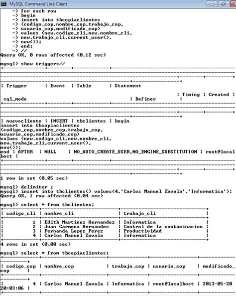 Base De Datos Mysql Entrada N°3 Practica 1 Disparadores