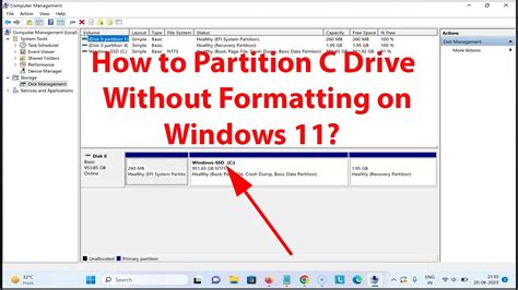 How To Partition C Drive Without Formatting On Windows 11 Youtube