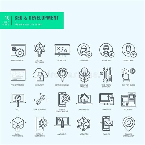 Thin Line Flat Design Concepts Of Mobile Site And App Design And
